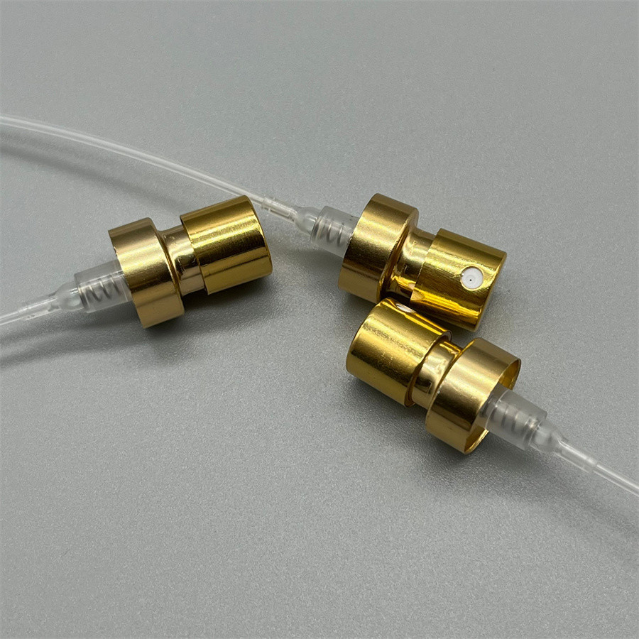 Golden Color Perfume Pump with Cap for Precise Fragrance Dispensing